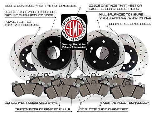 Approved Performance Front and Rear Disc Brake Kit F18041-FRP Black Po ...